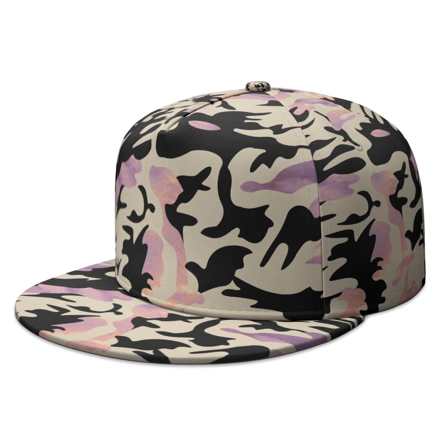 Camo Snapback Hat - Adjustable Flat Brim Cap for Men Women | Tactical ...