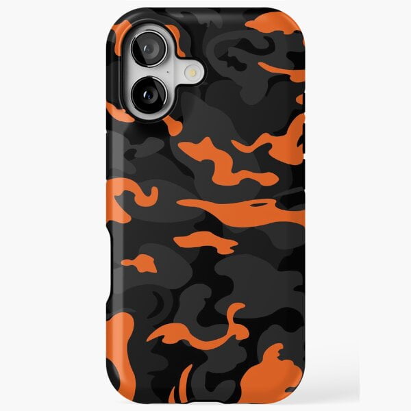 Camo Style Black Orange Camouflage Abstract Modern Pattern Case with ...