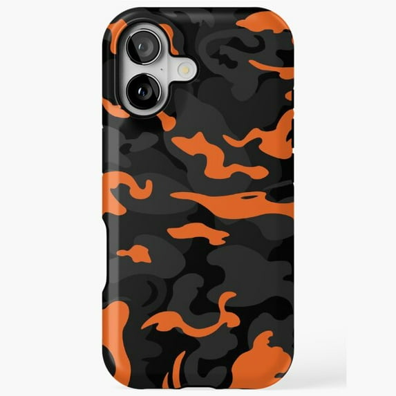 Camo Style Black Orange Camouflage Abstract Modern Pattern Case with ...