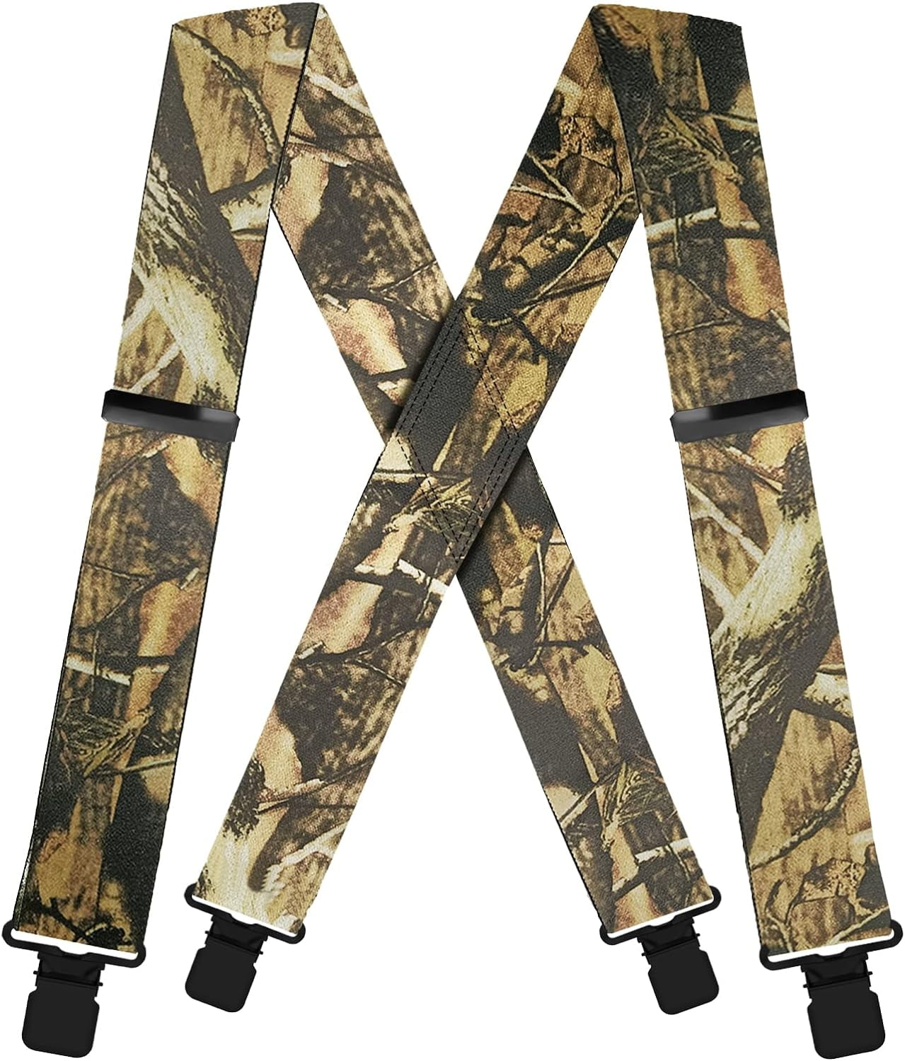Camo Suspenders for Men Heavy Duty Clips Hunting Camoflauge Elastic ...