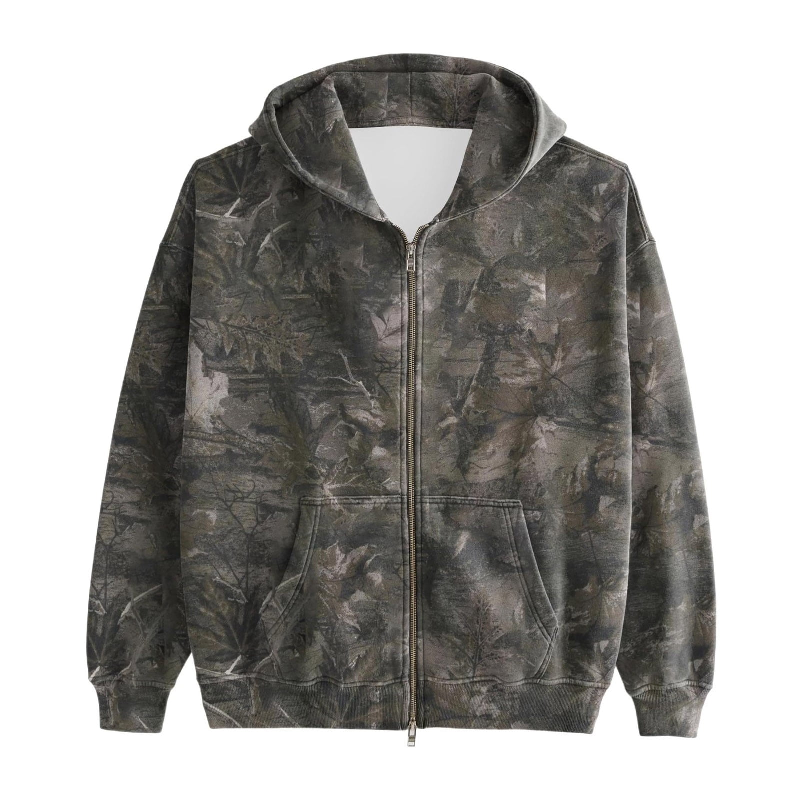 Camo Sweatshirts for Women Hoodie Camo Long Sleeve Zipper Hooded With ...