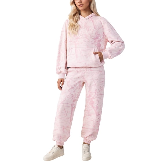 Camo Sweatsuits for Women 2 Piece Maple Leaf Print Oversized Sweatshirt ...