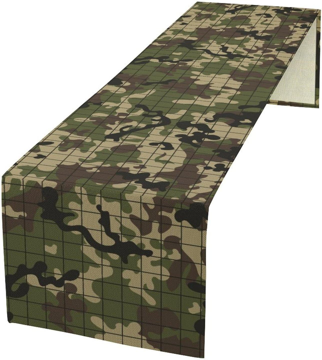 Camo Table Runner, Army Military Camouflage Soldier Hunting Themed Dinner Runner for Home ...