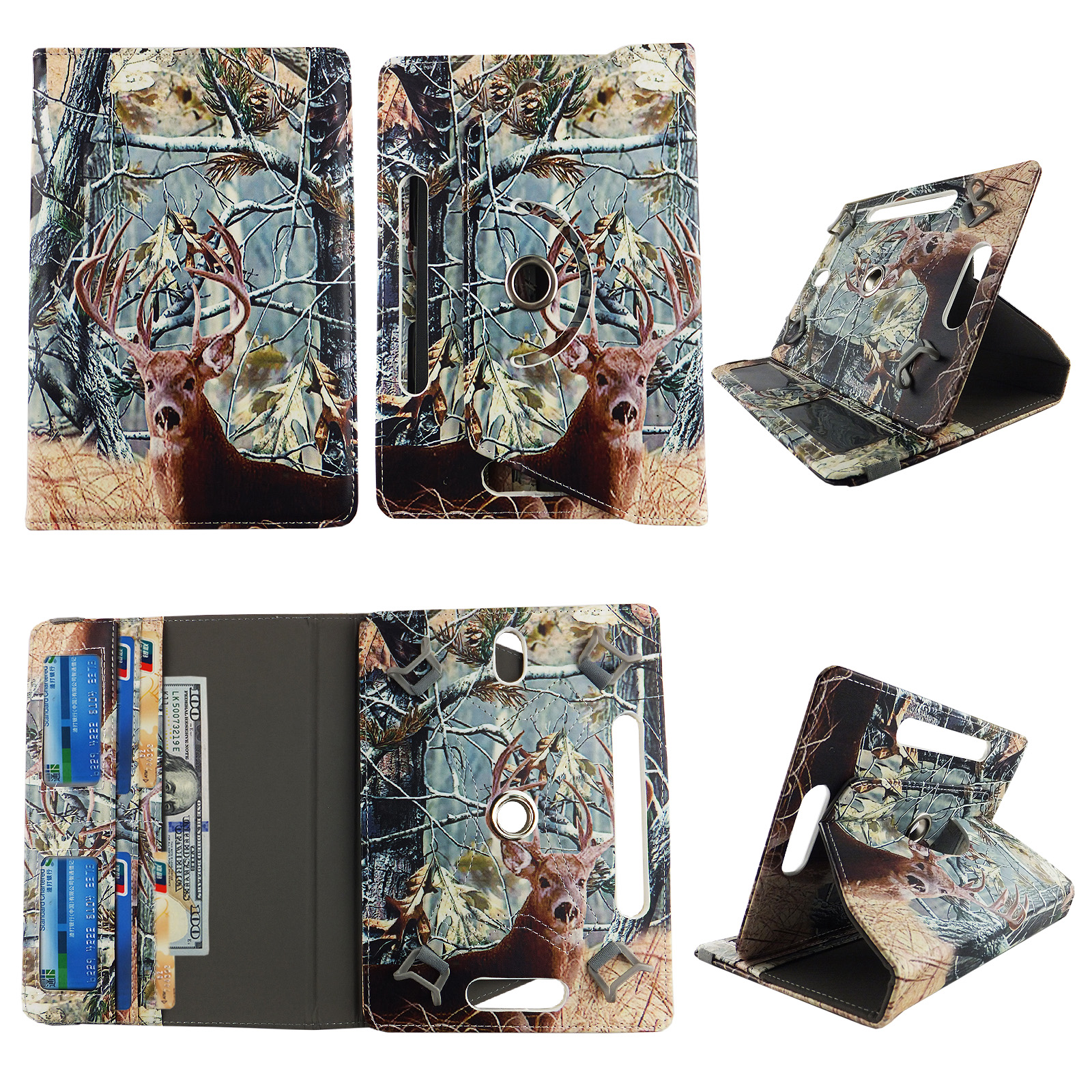 Camo Tail Deer Wallet style for Kindle Fire HD tablet case 7 inch for ...