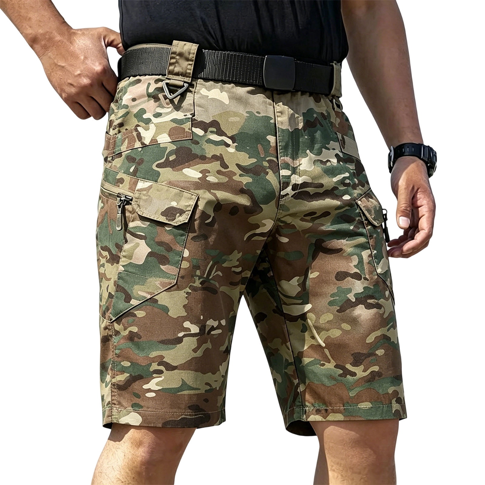 Camo Tartical Shorts for Men Summer Outdoor Cargo Shorts Knee Lenth ...