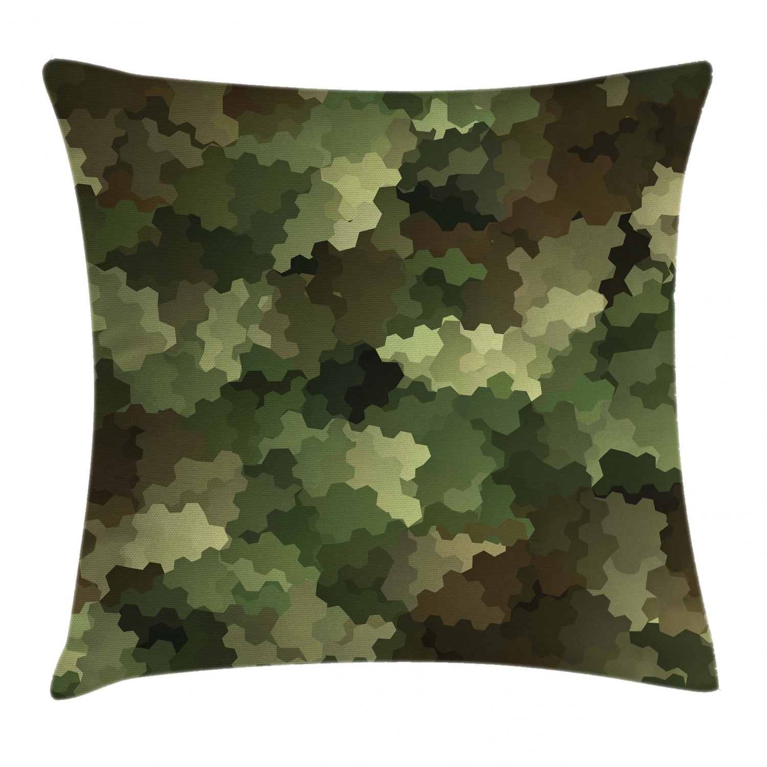 Camo Throw Pillow Cushion Cover, Frosted Glass Effect Hexagonal ...