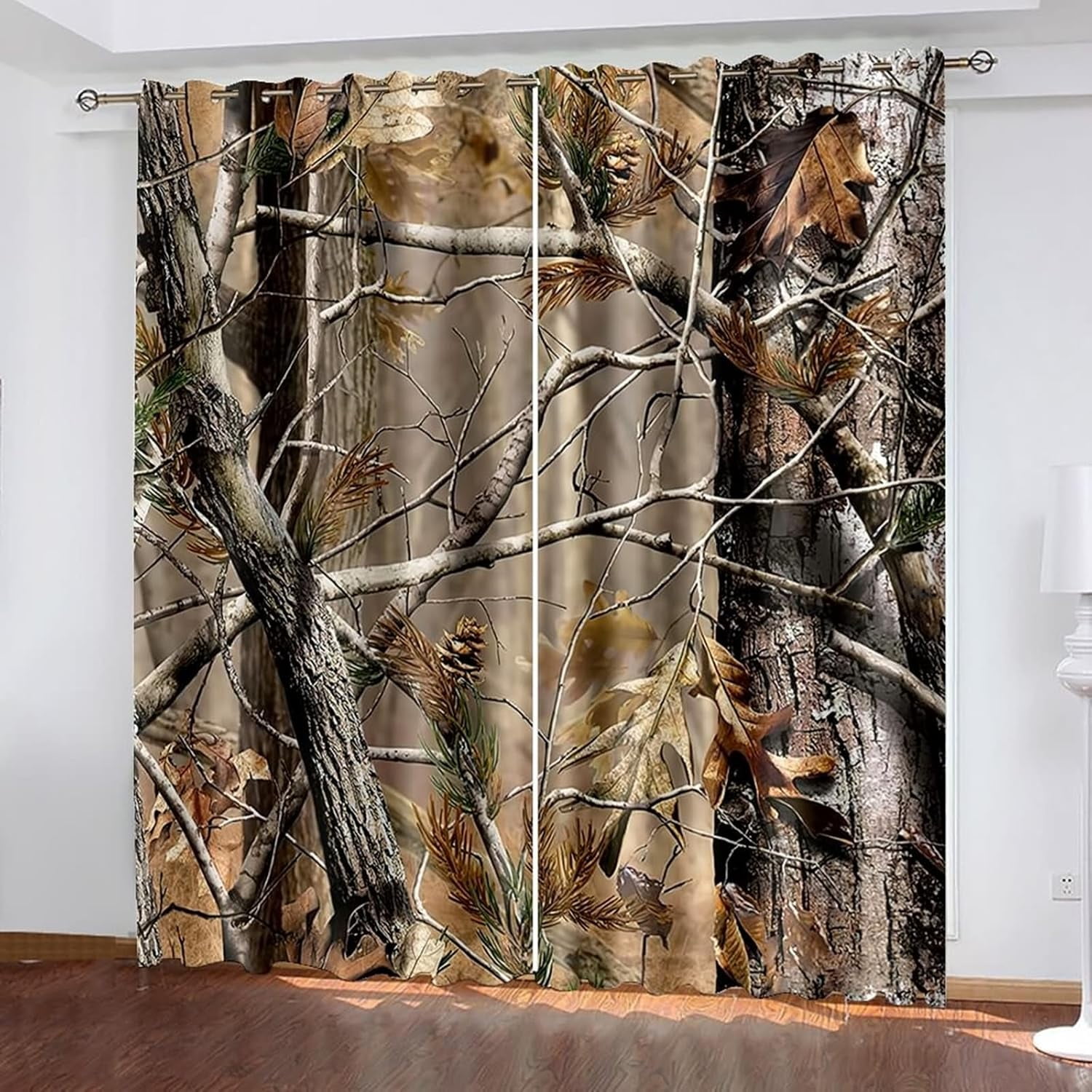 Camo Tree Blackout Curtains for Home Decor,Realistic Forest Camouflage ...