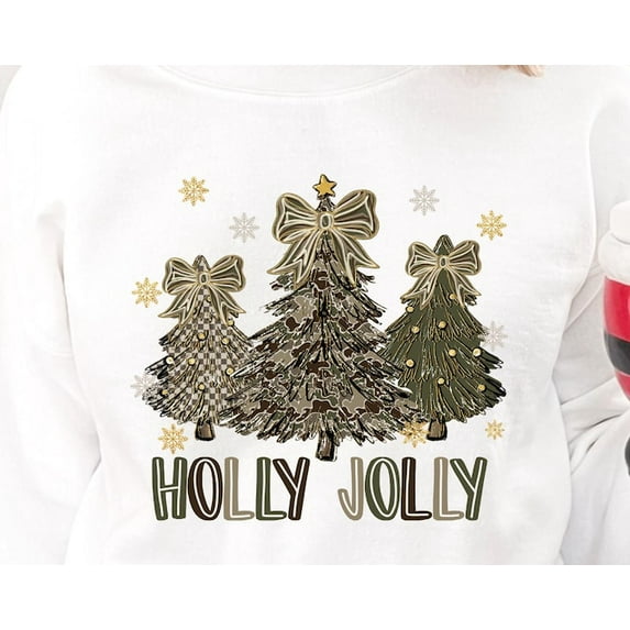 Camo Trees Sweatshirt Holly Jolly Hunting Sweater Cute Camouflage ...