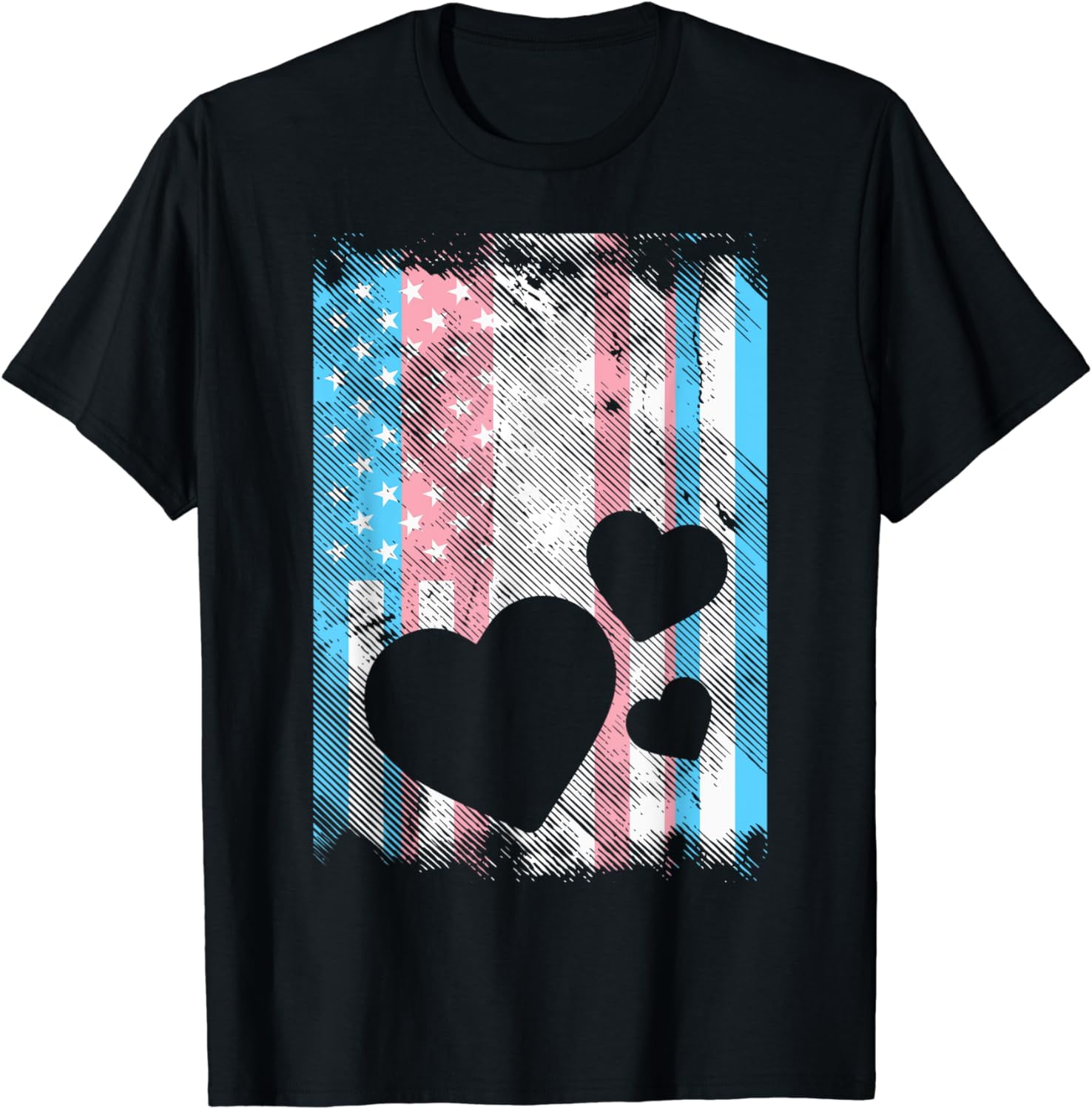 Camo US Transgender Flag Heart Trans Pride Patriotic LGBT Cotton T ...