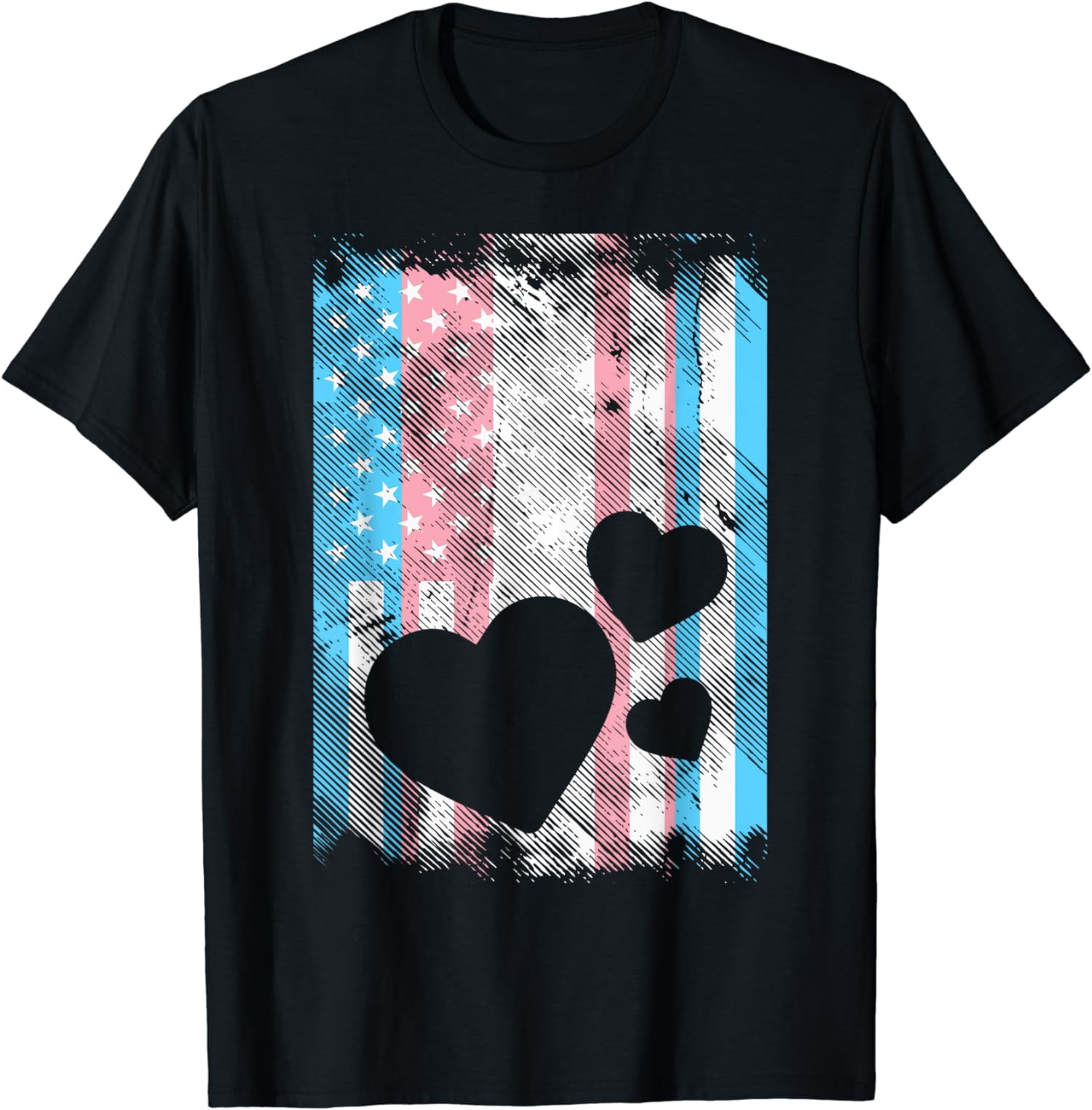 Camo US Transgender Flag Heart Trans Pride Patriotic LGBT T-Shirt ...