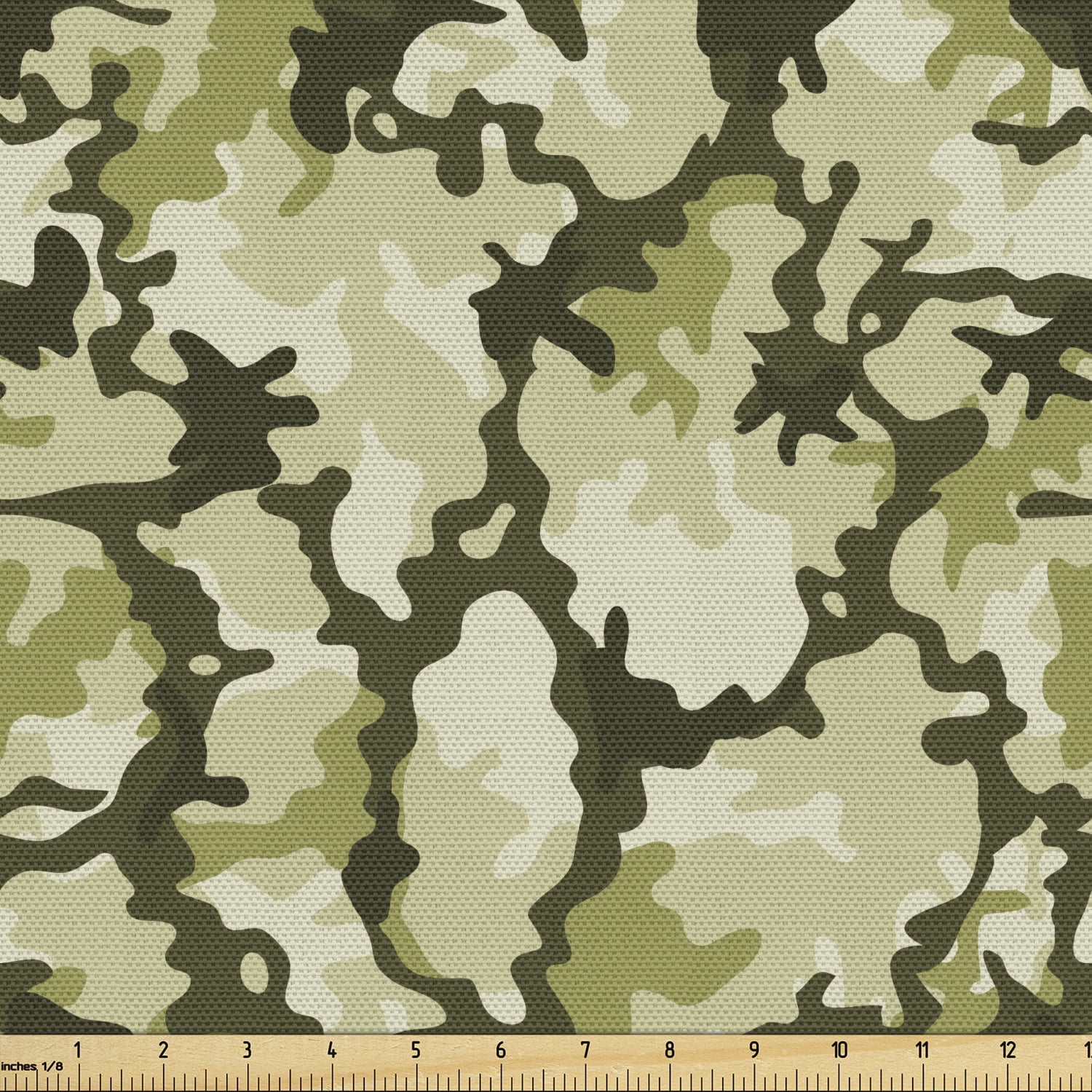 Camo Upholstery Fabric by the Yard, Pattern in Green Shades Background ...
