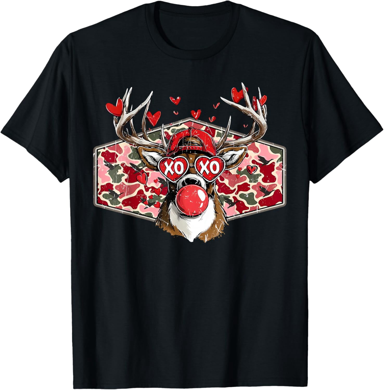 Camo Valentine Buck XOXO Boy Valentines Hunting Season T-Shirt ...