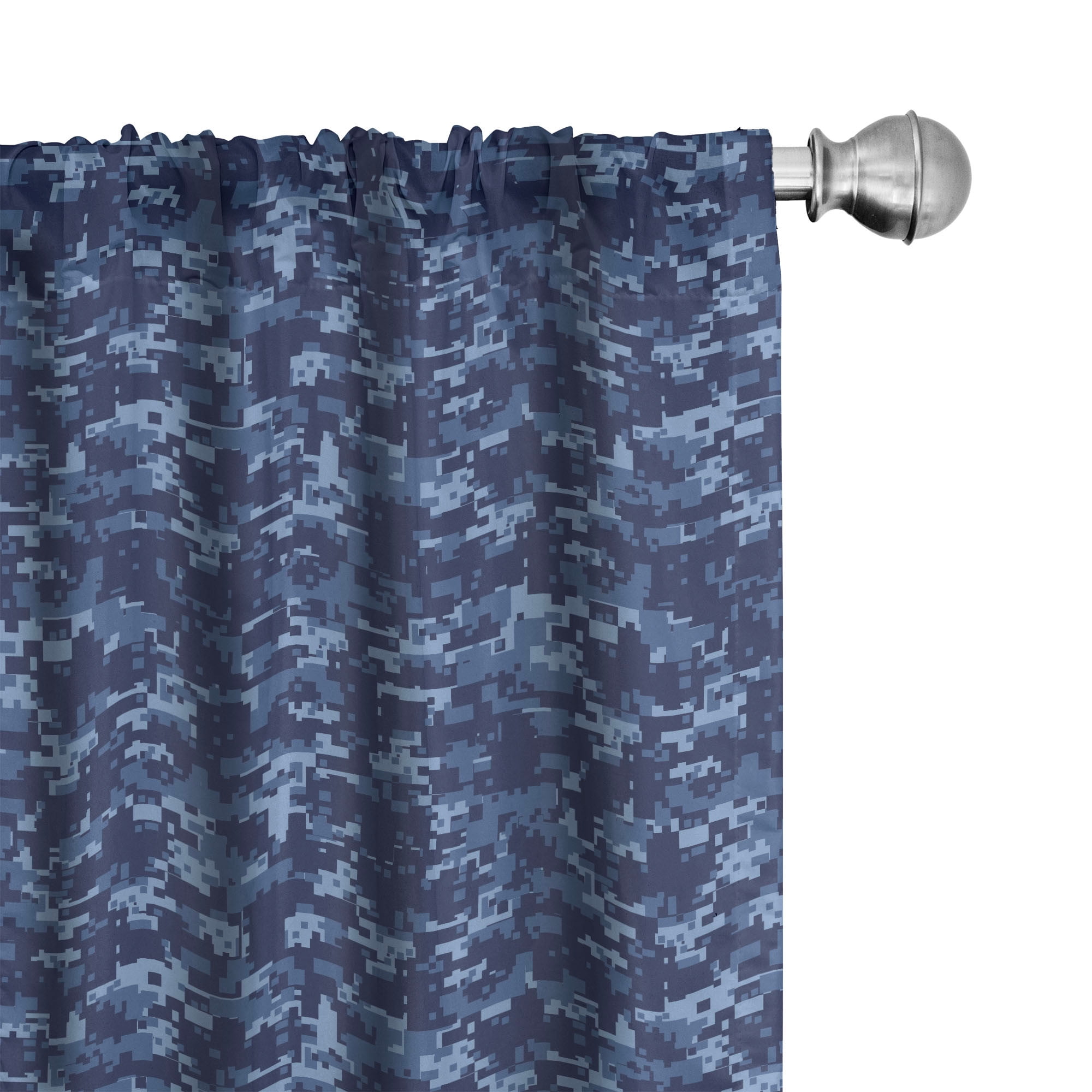 Camo Window Curtains, Retro Composition of Grunge Camouflage Pattern ...