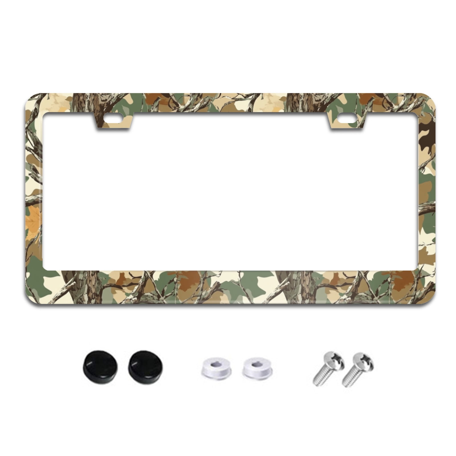 Camo with Branches and Trees License Plate Frames for Women Men Car ...