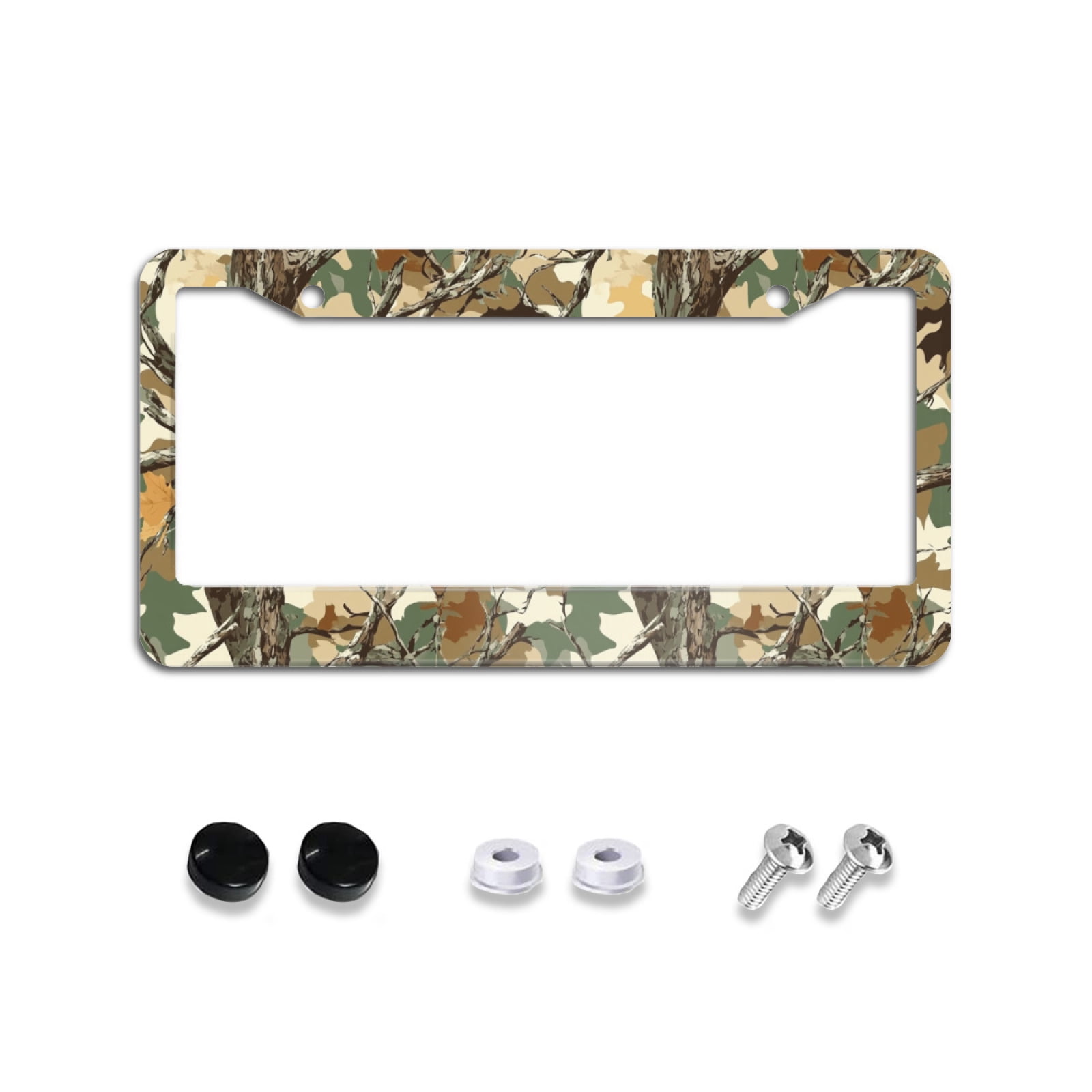 Camo with Branches and Trees License Plate Frames for Women Men Car ...