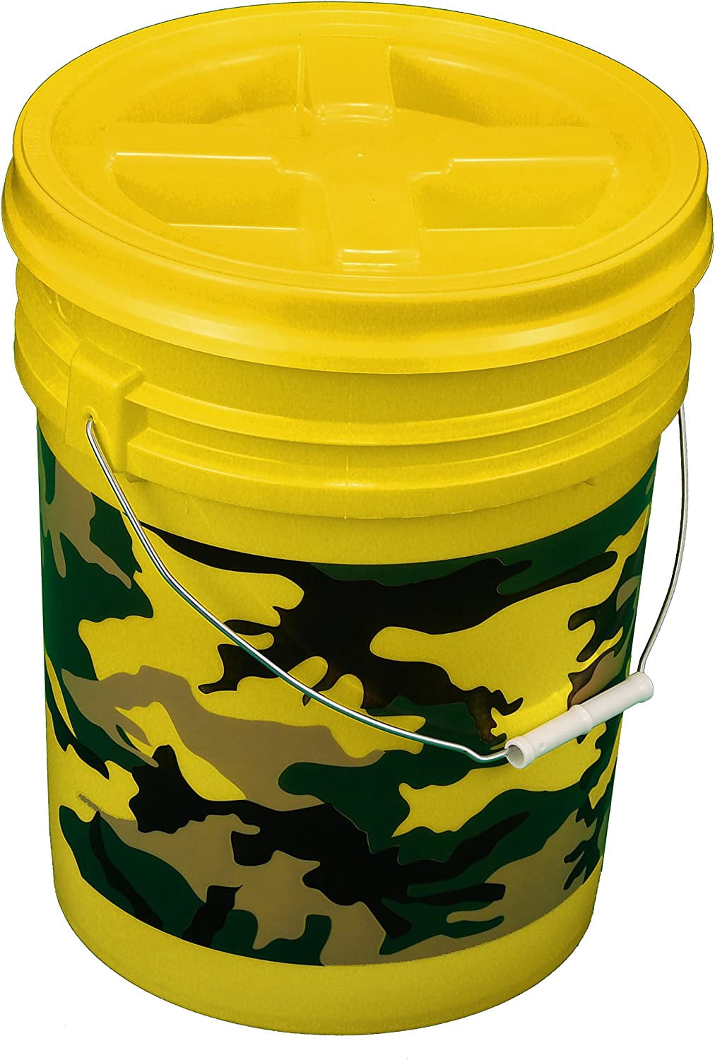 Camoflage Bucket Kit, One Yellow 5 Gallon 90 mil Bucket with Camo Print ...