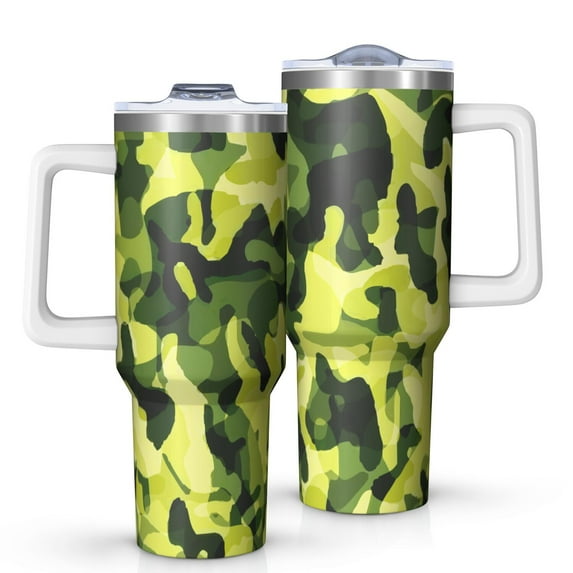 Camouflage 40oz Tumbler– Stainless Steel Insulated Tumbler with Handle ...