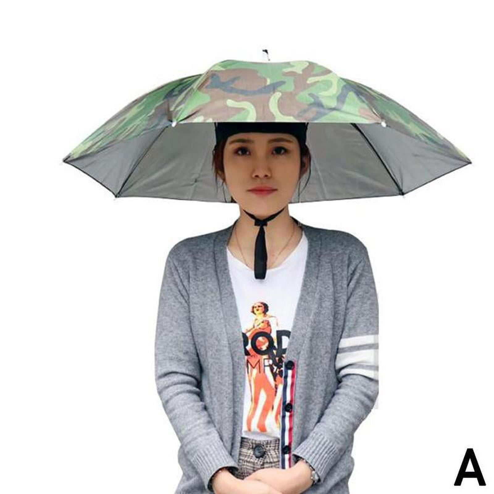 Camouflage 77cm Hat Sunscreen Windproof Fishing Umbrella Head-Mounted ...