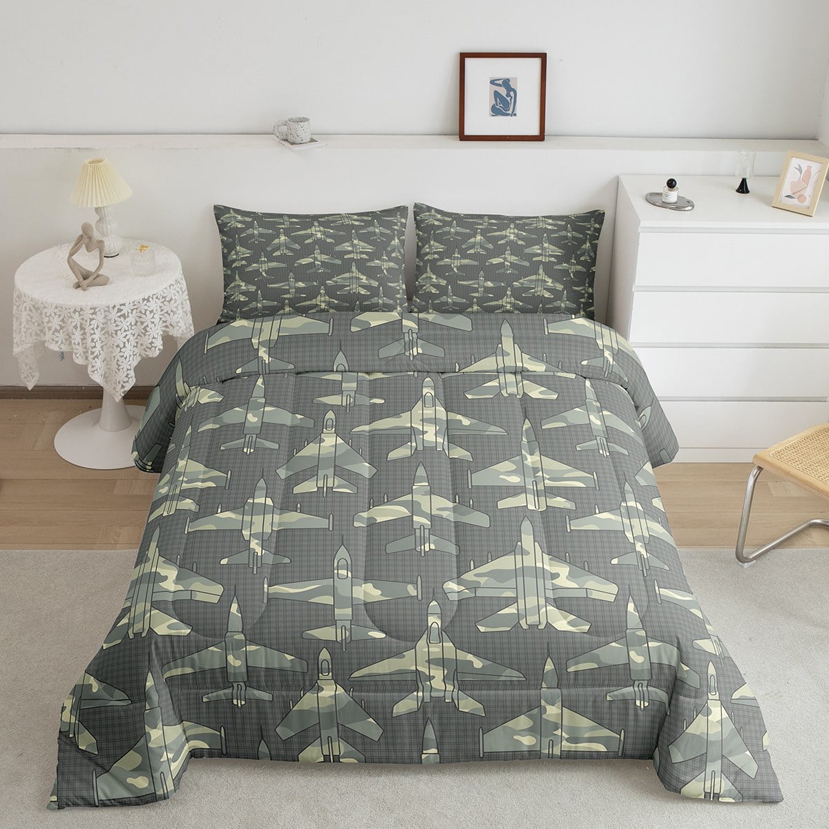 Camouflage Airplane Bedding Comforter Sets King Size,Camouflage Plane ...