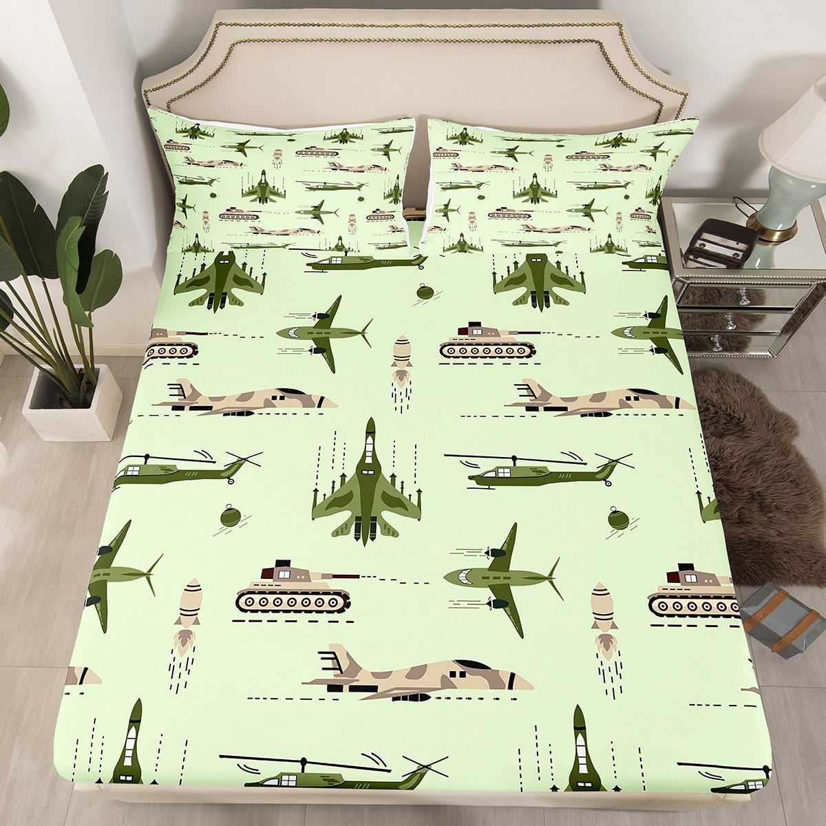 Kids Collection Bedding 5 Piece Boys Army Green Full Size Comforter Set ...