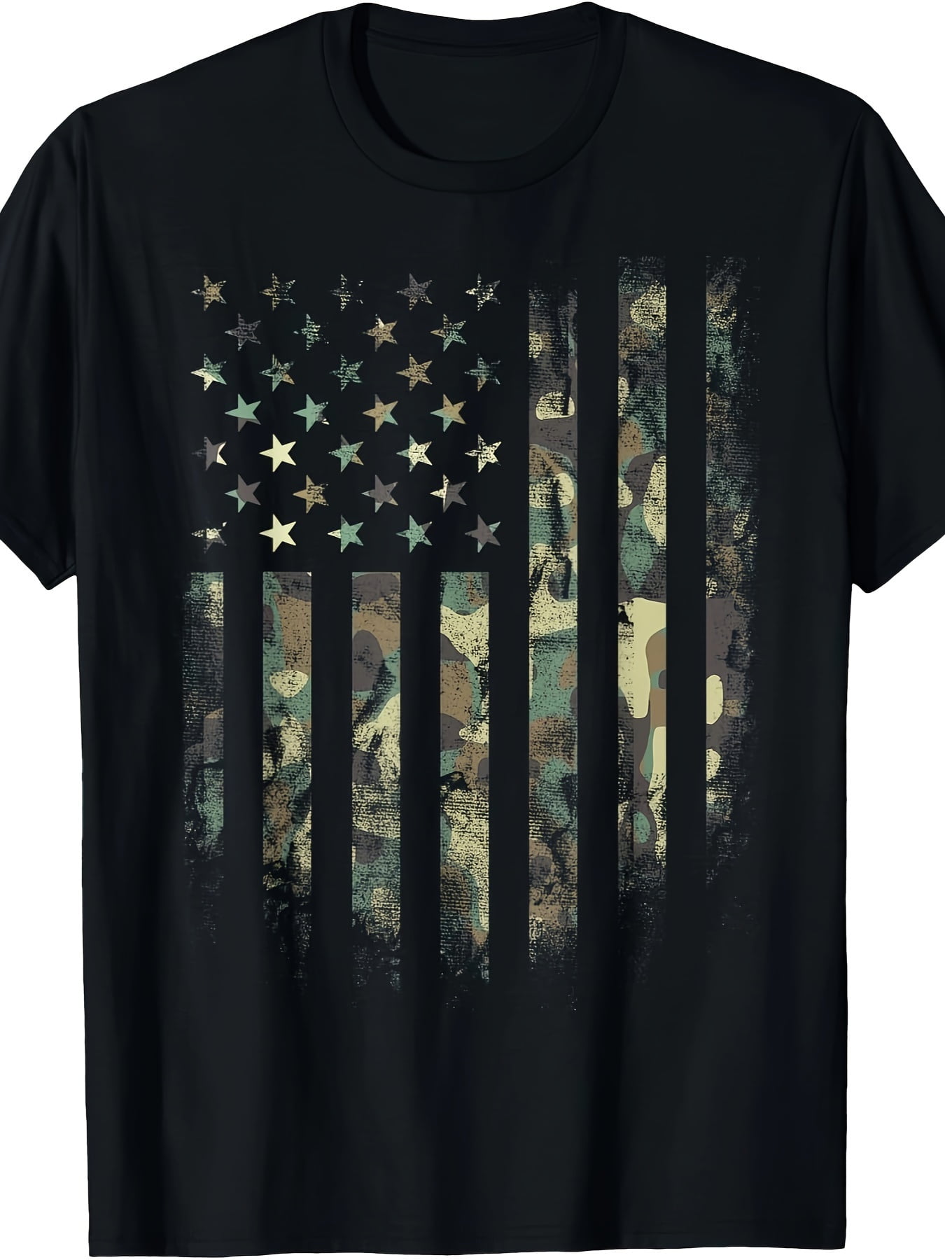 Camouflage American Flag Camo Hunting T-Shirt220g - Walmart.com