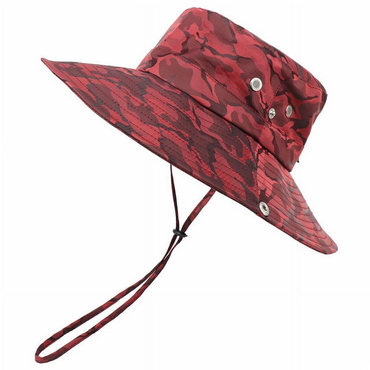 Camouflage Bucket Hat Adjustable Anti-UV Hiking Fishing Gorros Foldable Quick-drying Big Brim ...