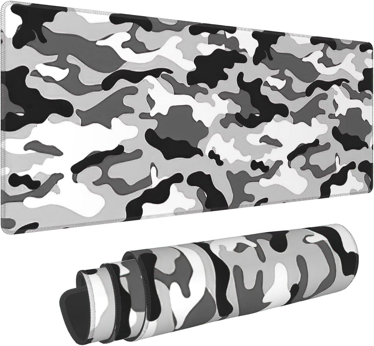 Camouflage Camo Gaming Mouse Pad XL Black White Gray Extended Big Large ...