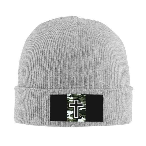 Camouflage Christian Cross Insignia Knit Beanie For Men Women Slouchy ...