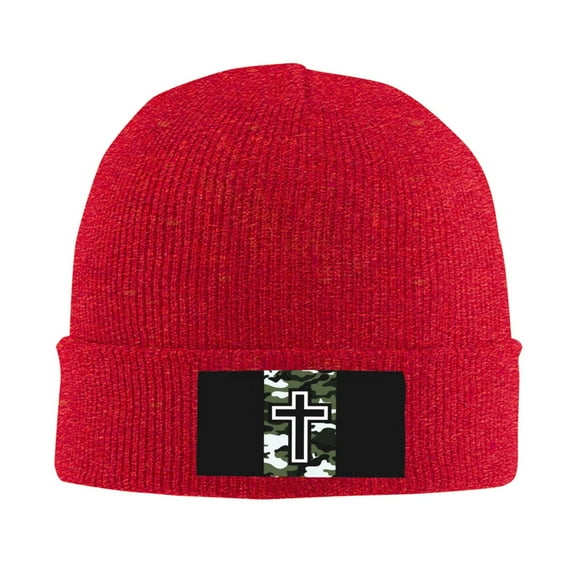 Camouflage Christian Cross Insignia Knit Beanie For Men Women Slouchy ...