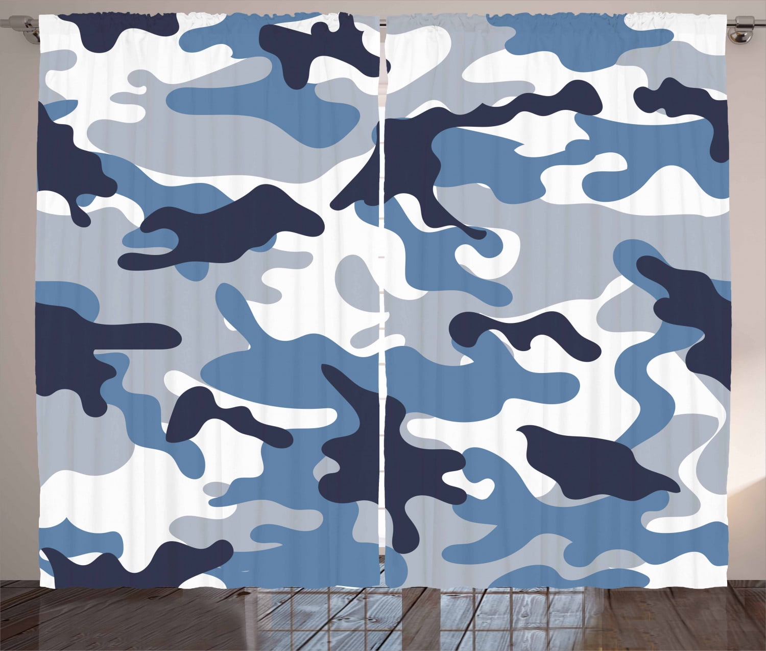 Camouflage Curtains 2 Panels Set, Army Theme Image with Abstract Soft ...