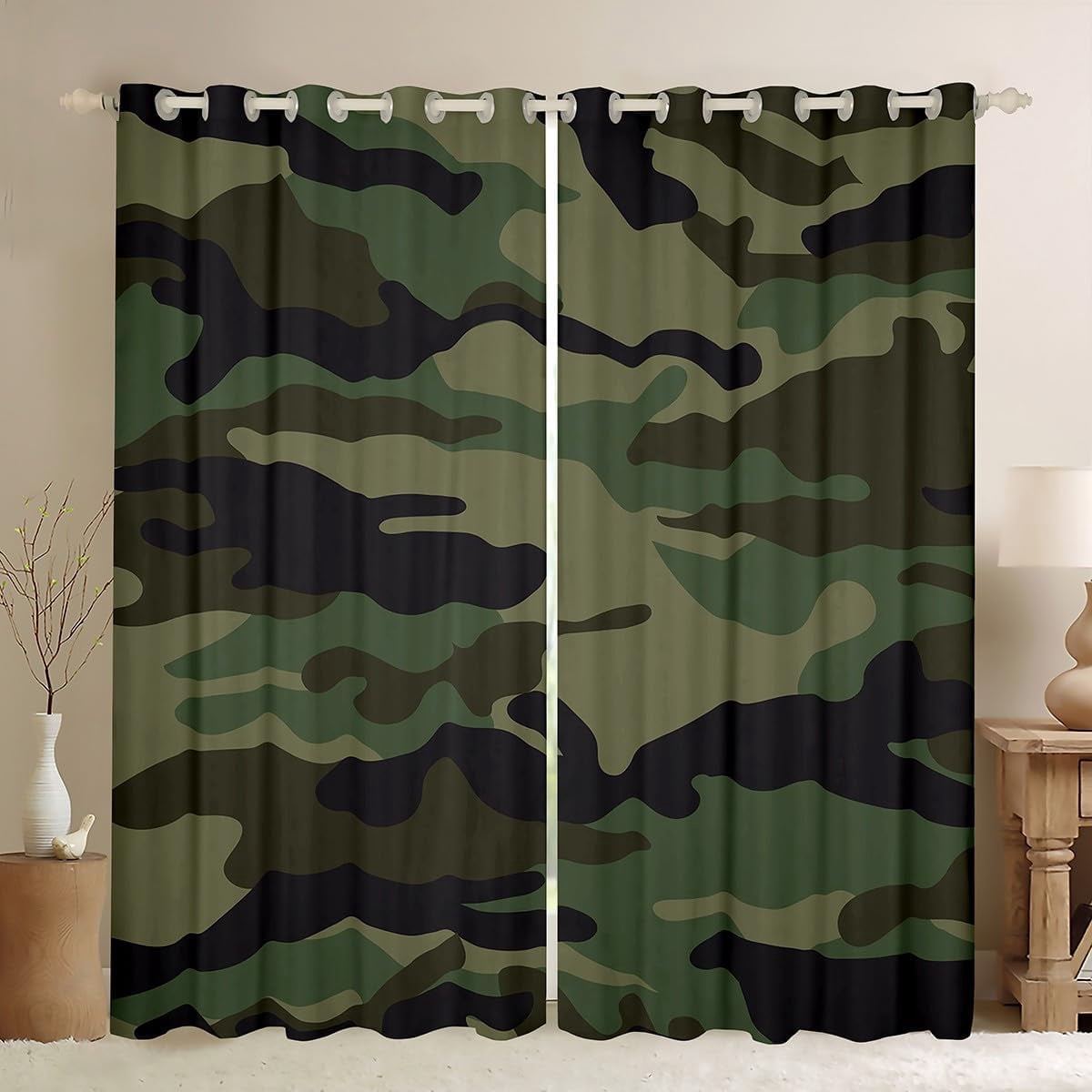 Camouflage Curtains Bedroom Living Room Kids Camo Blackout Curtains ...