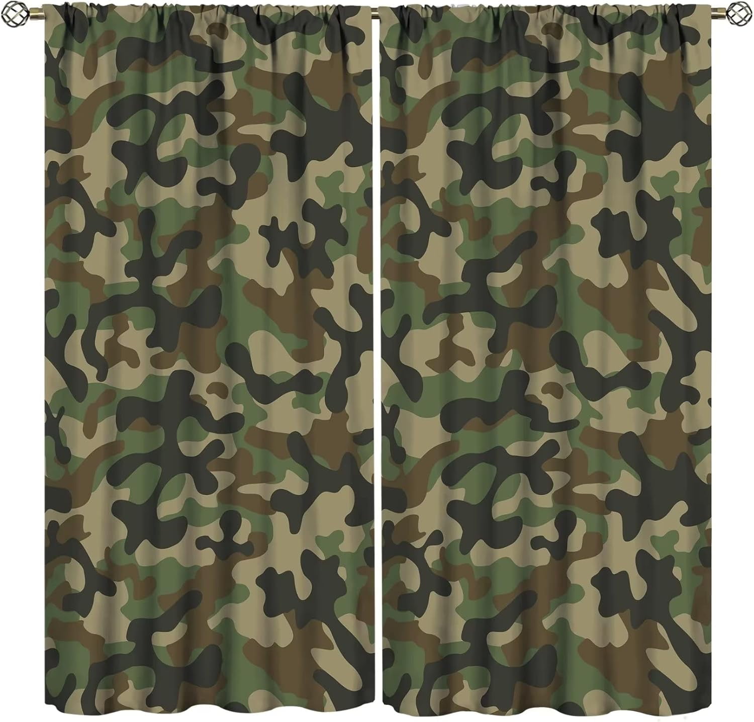 Camouflage Curtains,Teens Camo Window Curtains for Kids Boys Girls ...