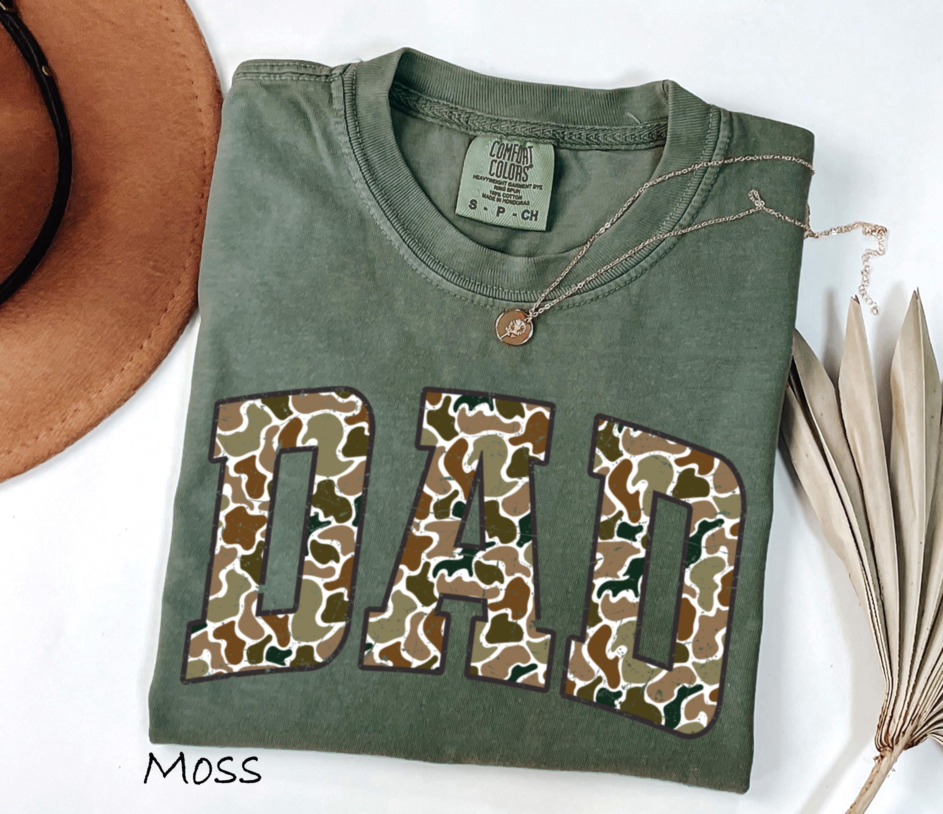 Camouflage Dad Comfort Colors Shirt, Fathers Day Gift, Dad Shirt, Retro ...