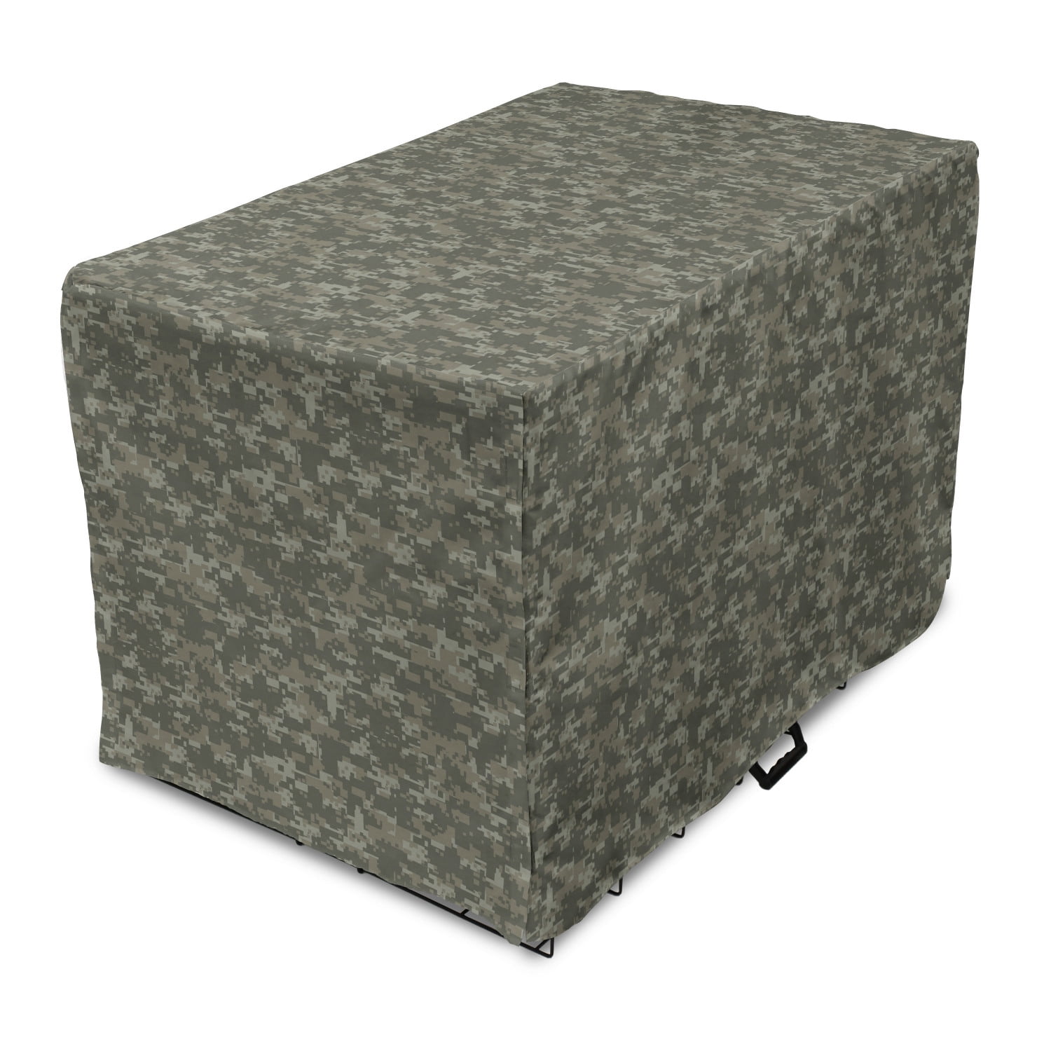 Camouflage Dog Crate Cover, Monochrome Attire Pattern Concealing Hiding ...