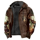 Camouflage Elk Hunting Wildlife Deer Jacket Parkas Long Sleeve Zipper ...