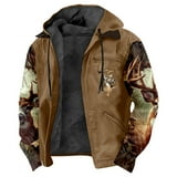 Camouflage Elk Hunting Wildlife Deer Jacket Parkas Long Sleeve Zipper ...