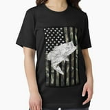 Camouflage Flag Bass Fishing Angler Premium Outdoors Sport T-Shirt, for ...