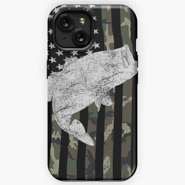 Camouflage Flag Bass Fishing iPhone Case Rare Angler Gift for iPhone 11 ...