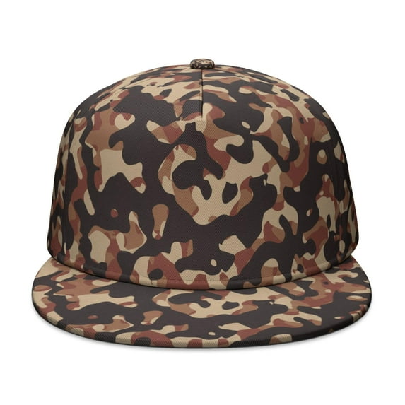 Camouflage Flat Baseball Cap – Adjustable Snapback Hat with Flat Bill ...