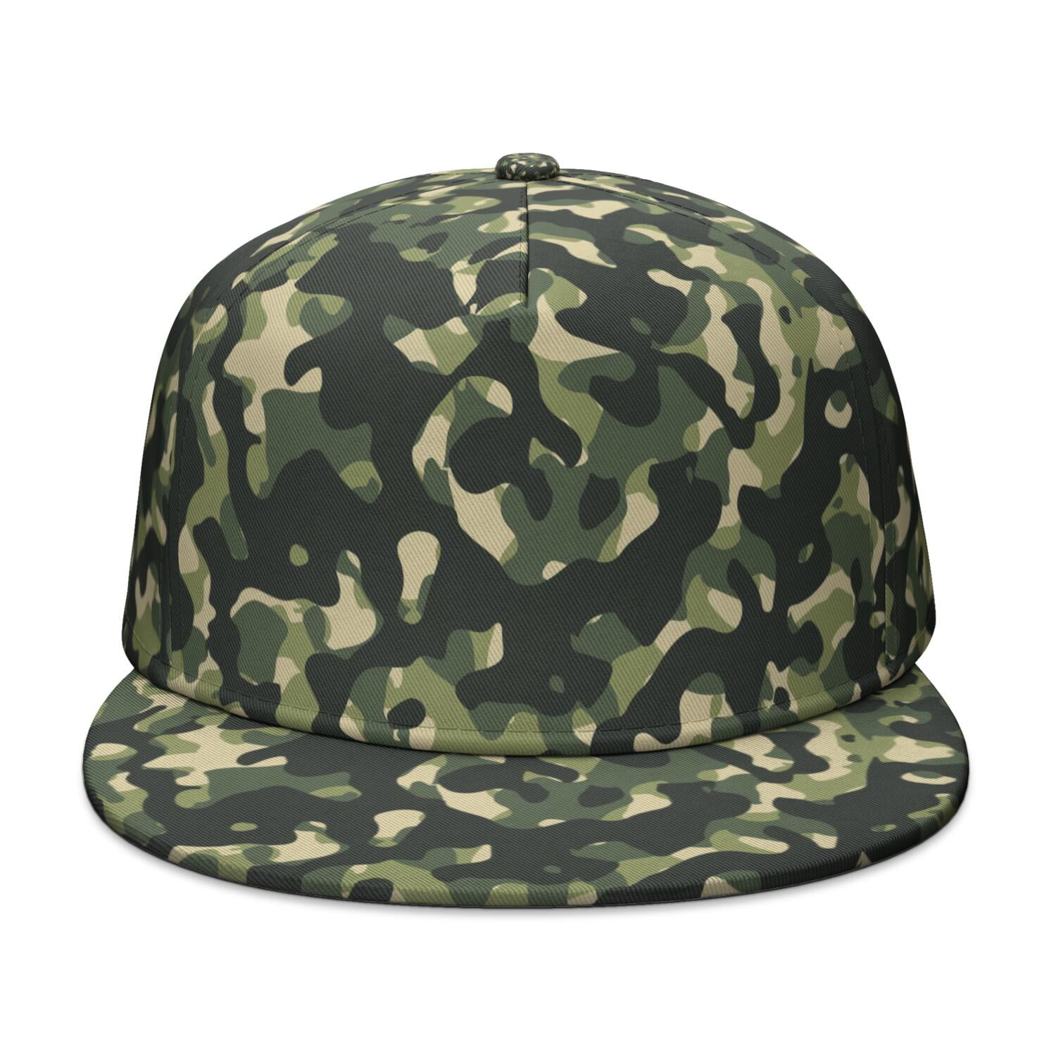 Camouflage Flat Baseball Cap – Adjustable Snapback Hat with Flat Bill ...