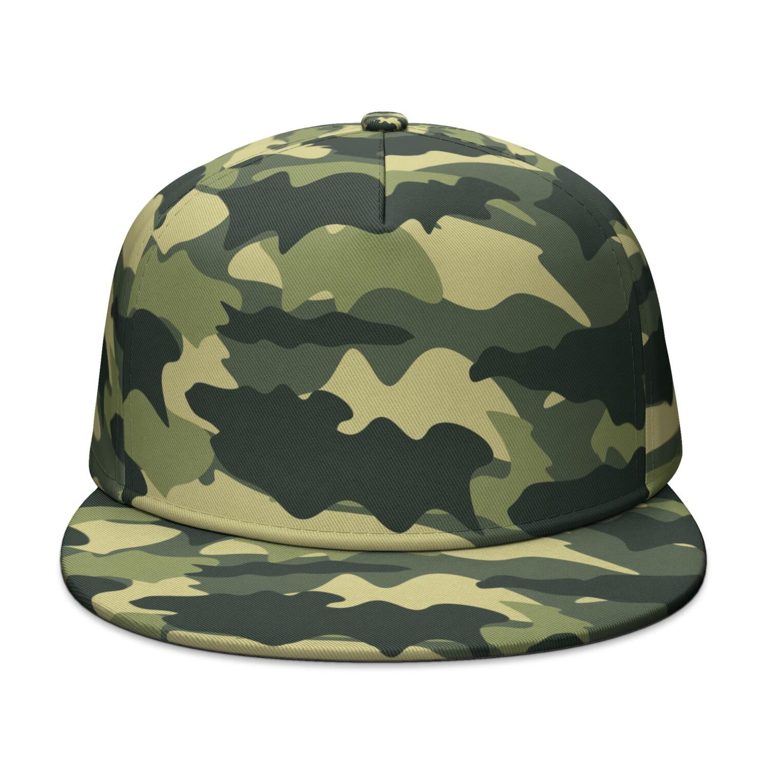 Camouflage Flat Baseball Cap – Adjustable Snapback Hat with Flat Bill ...
