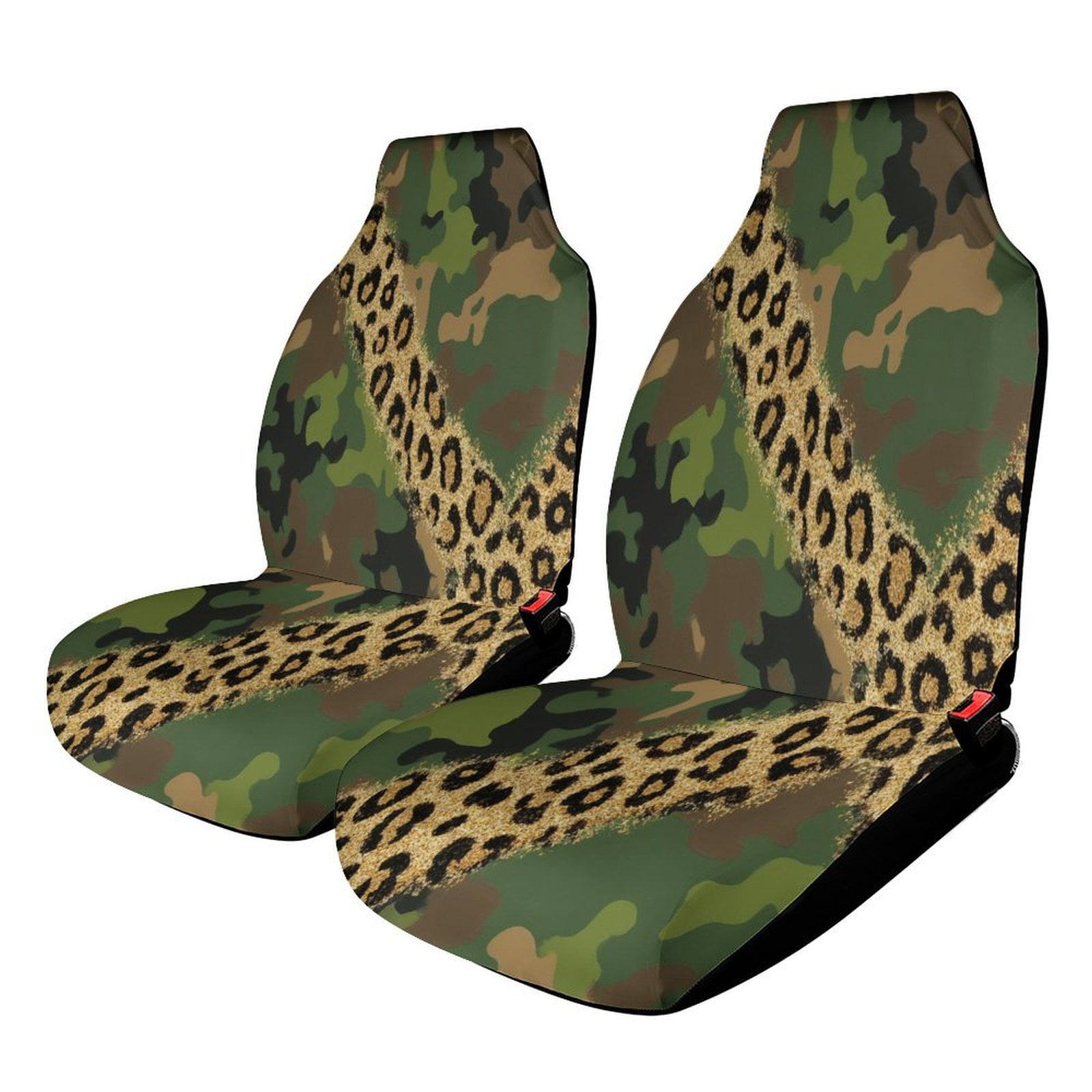 Camouflage Glitter Leopard Print Car Seat Covers Front Seats Universal ...
