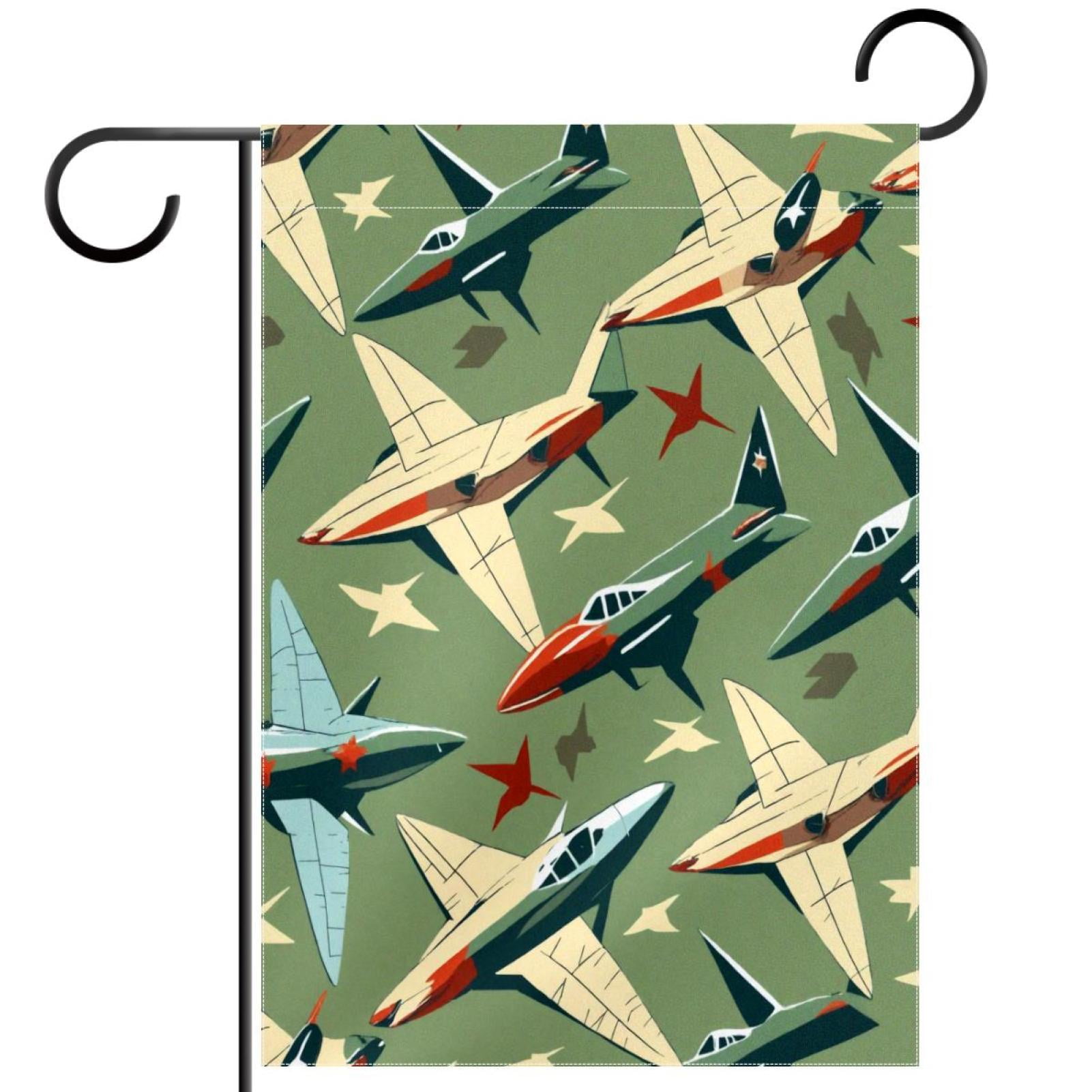 Camouflage Green Fighters Print Art Polyester Garden Flag Banner 12 x ...