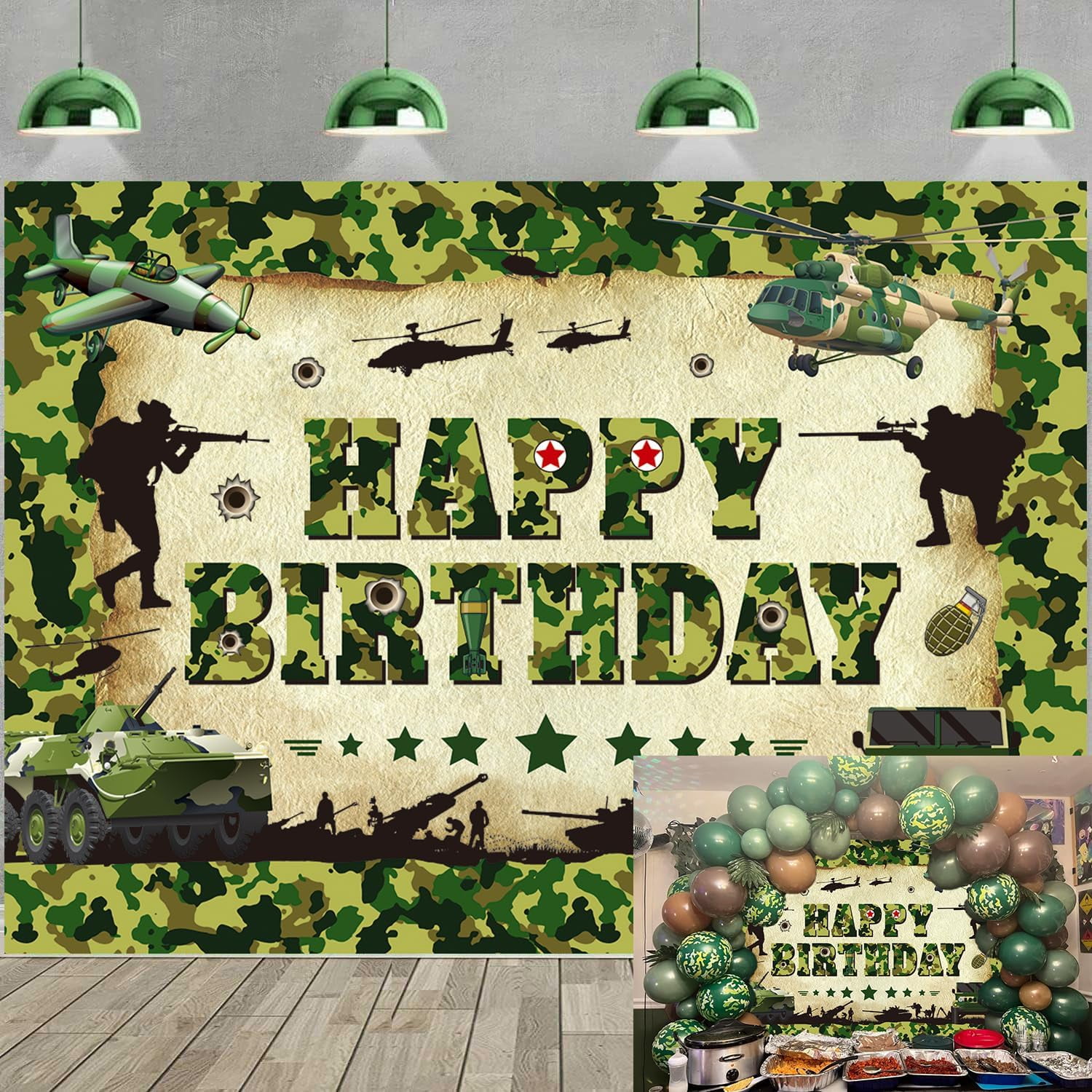 Camouflage Happy Birthday Backdrop Camo Birthday Party Decoration ...
