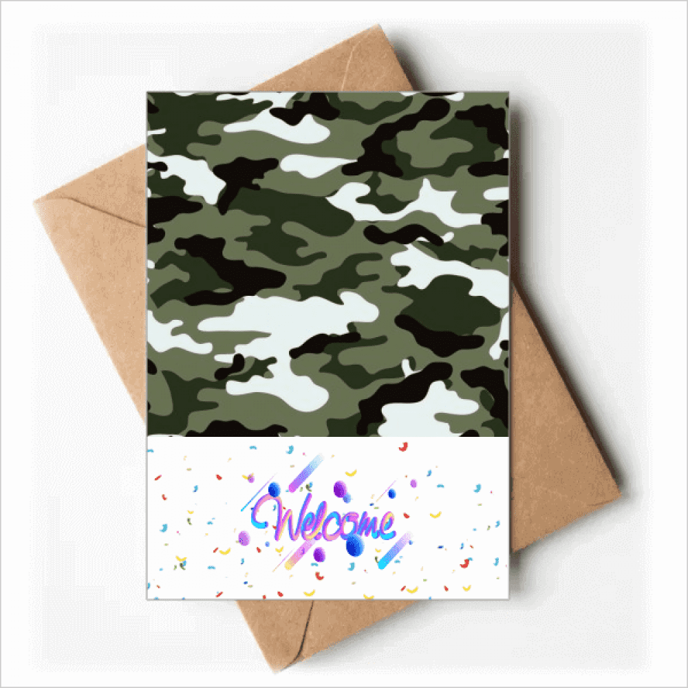Camouflage Line Art Grain Illustration Pattern Welcome Back Greeting ...