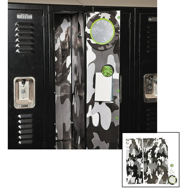 Camouflage Locker Dcor Set (Magnetic Mirror, 2 Panels, 28 Magnets & a ...