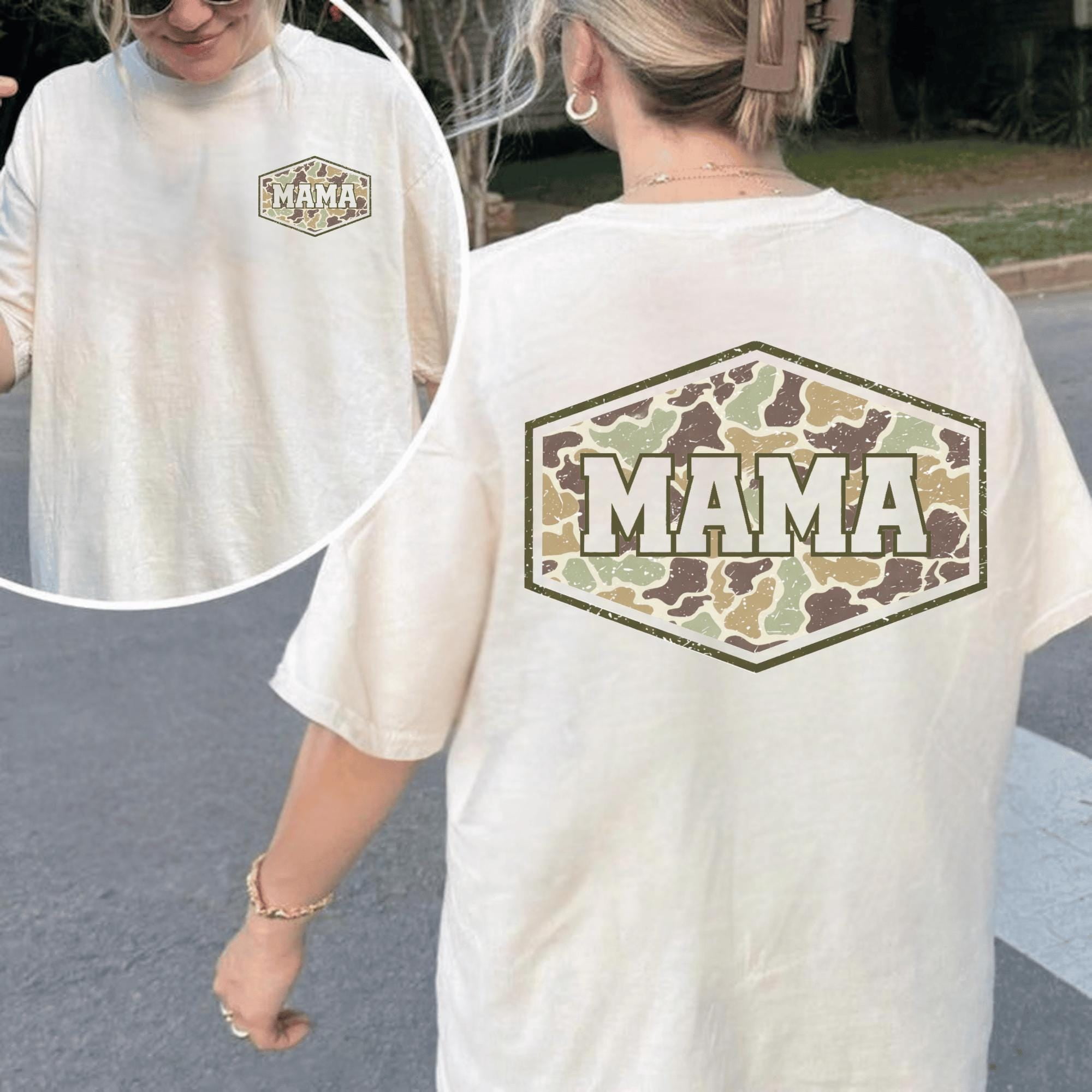 Camouflage Mama Shirt, Retro Varsity Mama Tee, Duck Camo Mothers Day ...