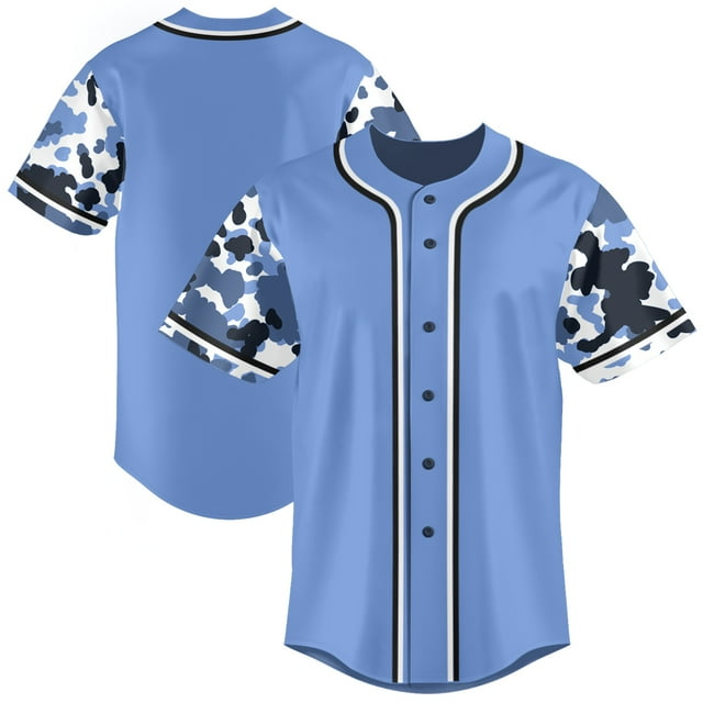 Camouflage Mens Baseball Jersey Blank Button Down Shirts Hip Hop ...