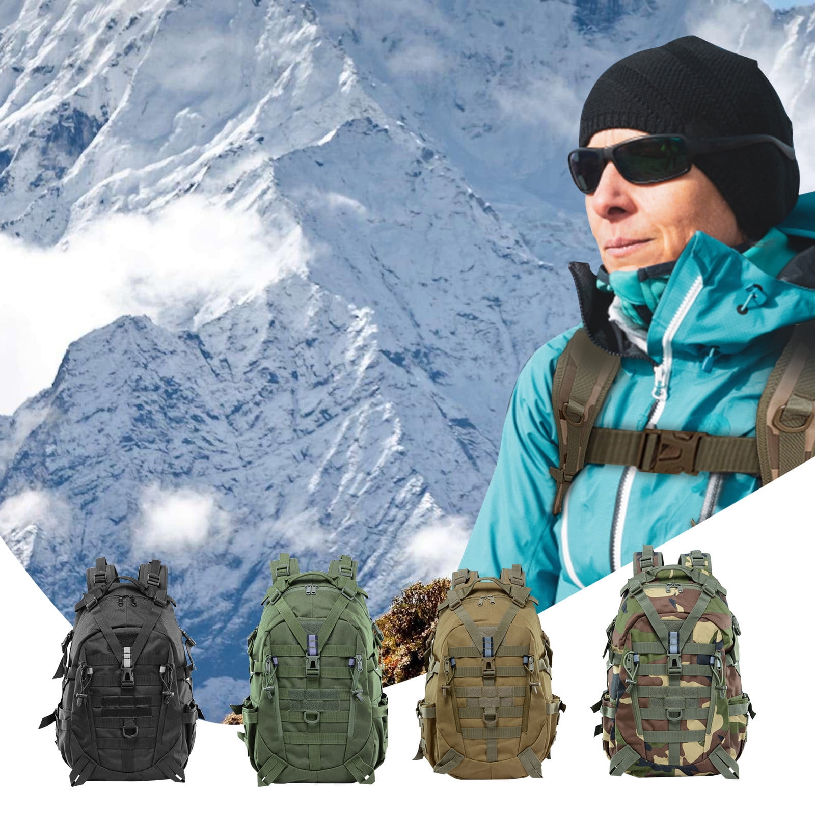 Camouflage Multi High Capacity Functional Backpack Pack, Double ...