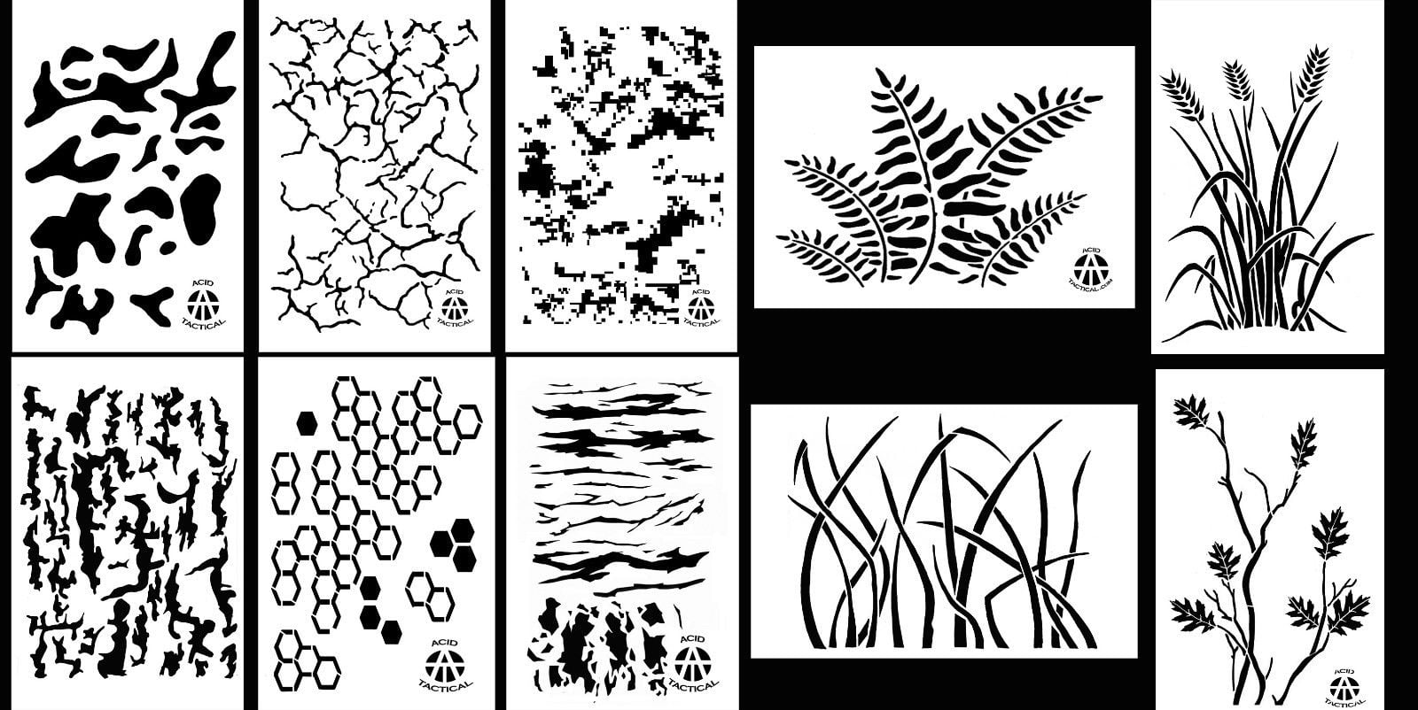 Camouflage Painting Stencils Duck Boat Camo Gun 10 Mil Duracoat 14" (10 ...